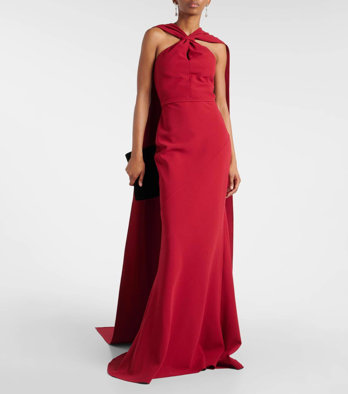 Safiyaa Lilien halterneck crêpe gown Safiyaa