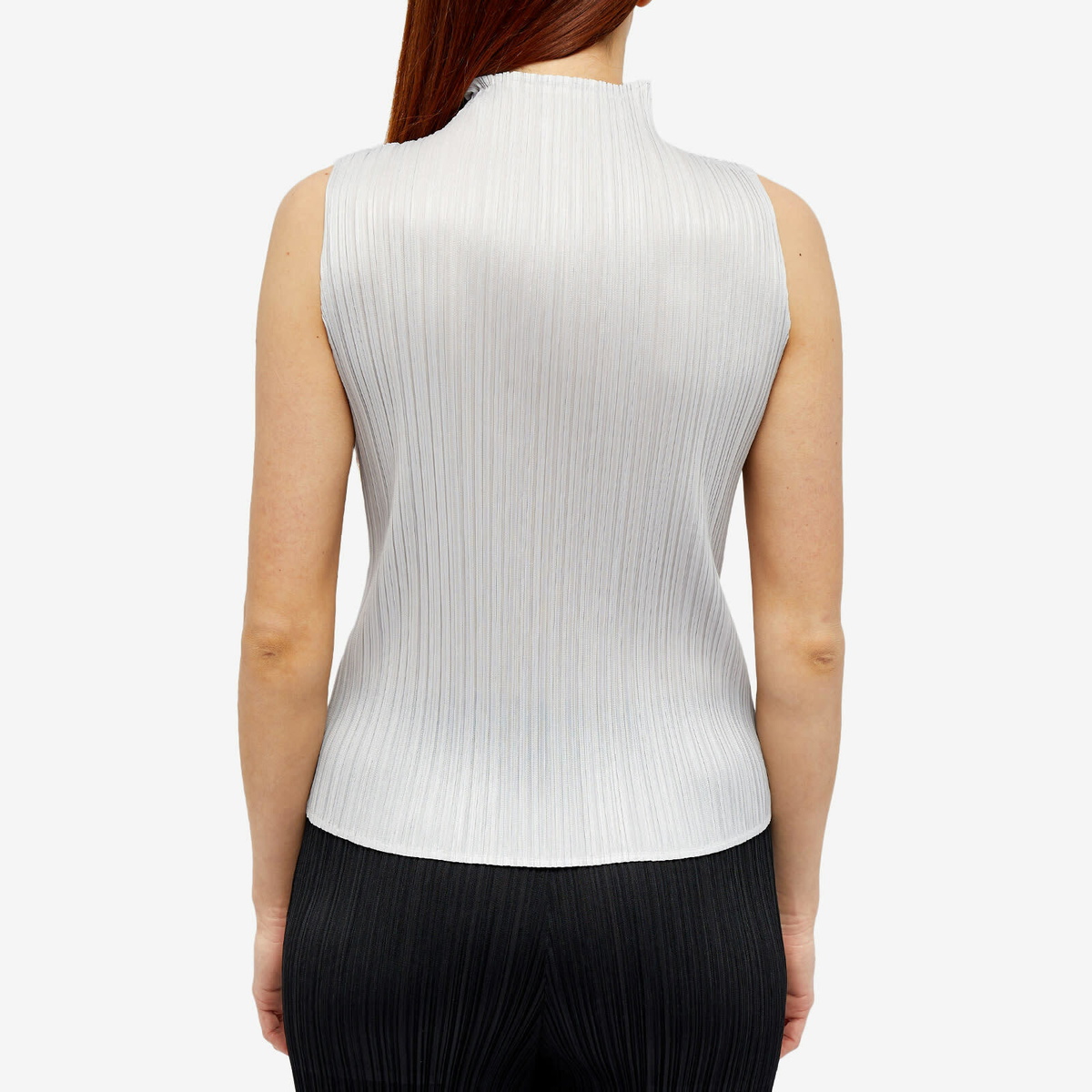 Pleats Please Issey Miyake Women's Basics Pleats Roll Neck Vest in Grey ...