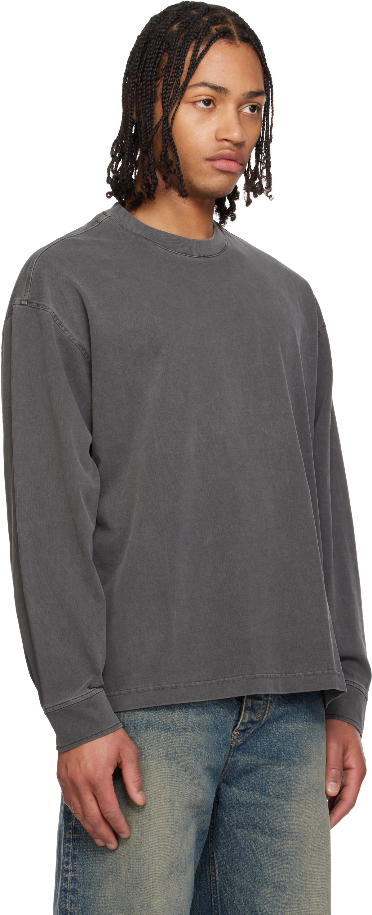 Solid Homme Gray Jazz Logo Embroidery T-shirt Solid Homme