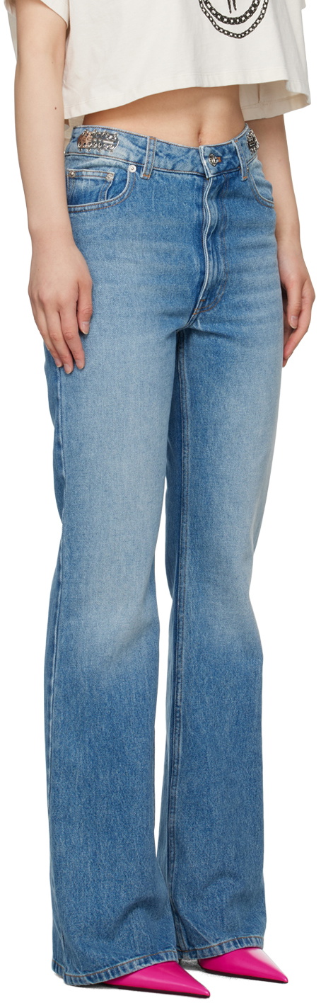 Paco Rabanne Blue Embellished Jeans Paco Rabanne