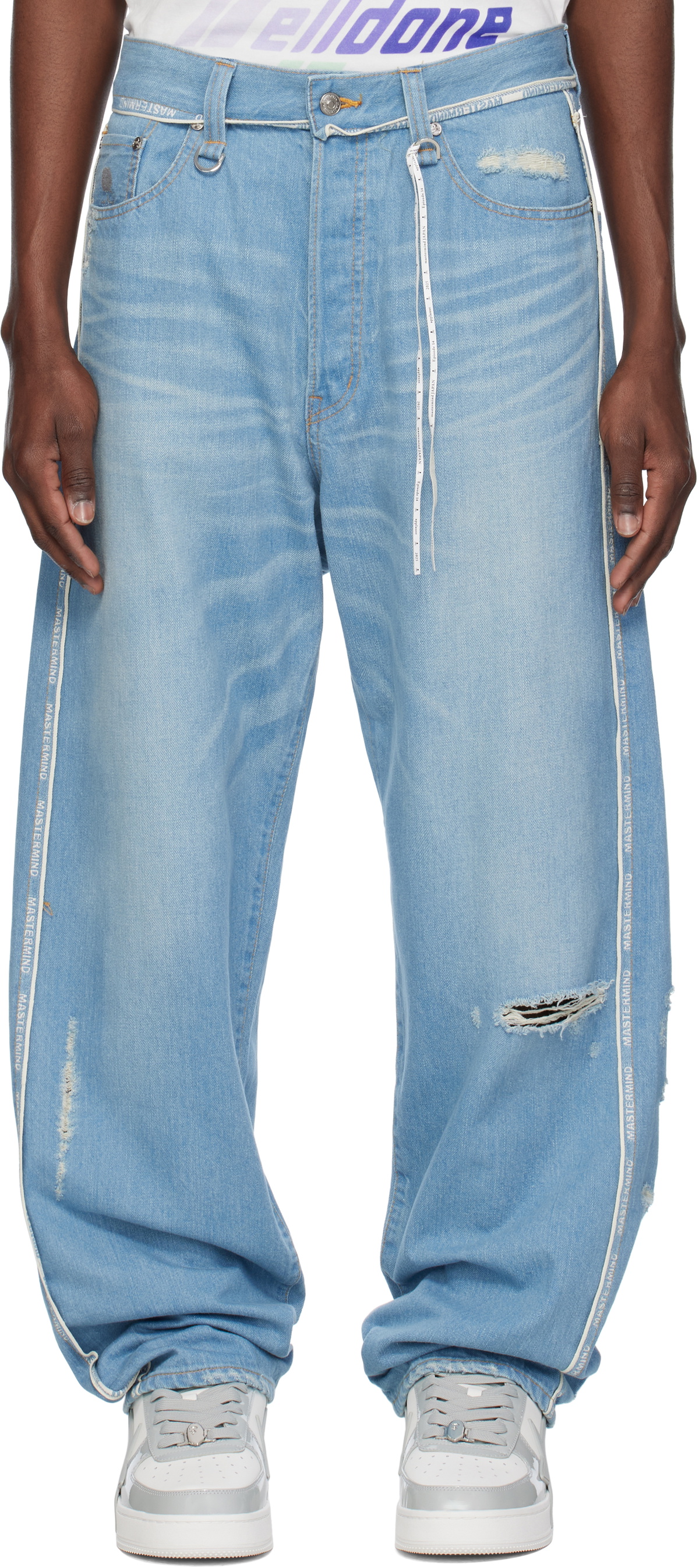 mastermind JAPAN Blue Inside-Out Straight Jeans mastermind JAPAN