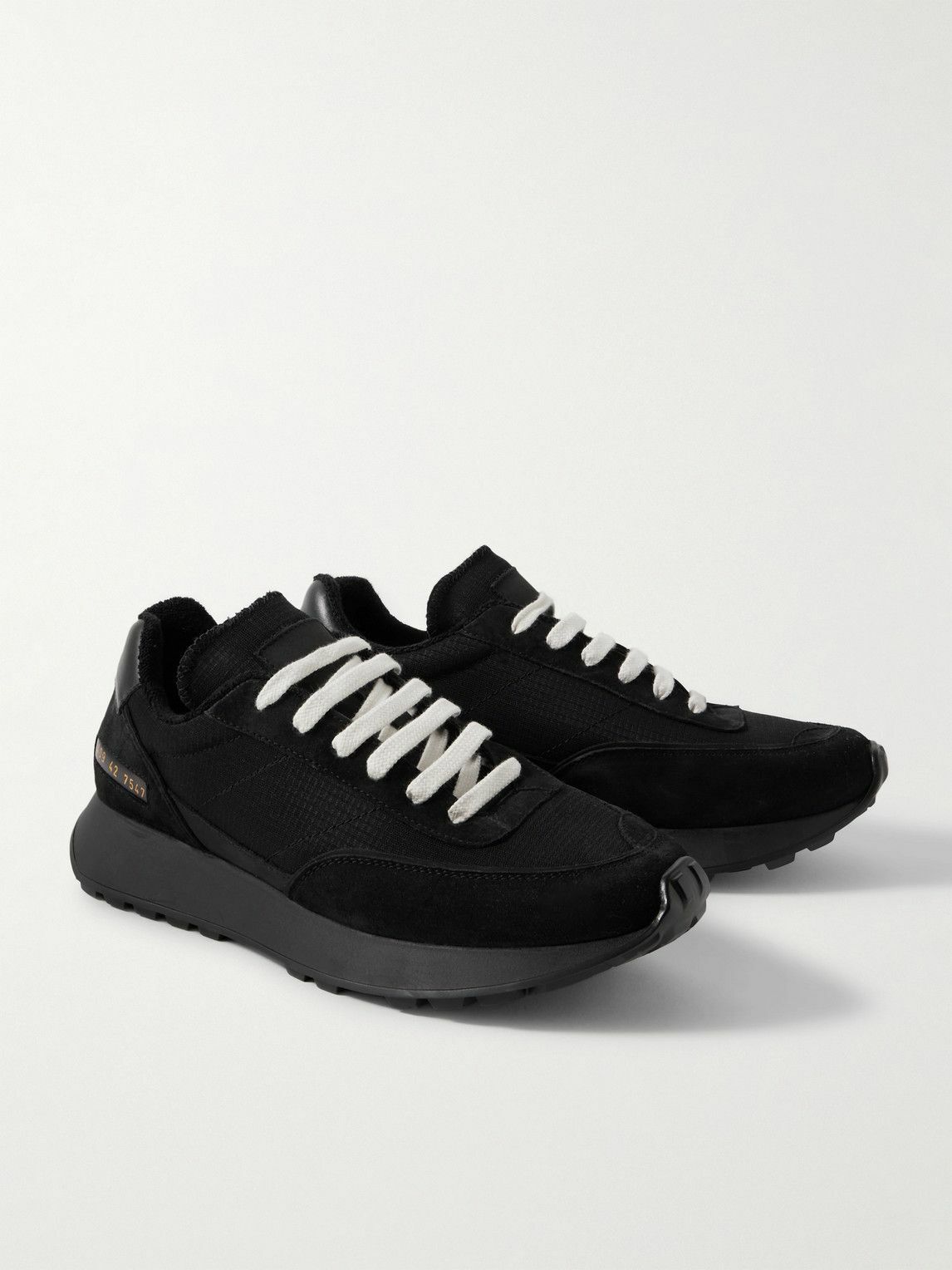 Common Projects - Track Classic Leather and Suede-Trimmed Ripstop ...