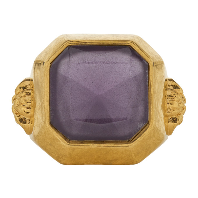 Versace Gold and Purple Gem Ring Versace