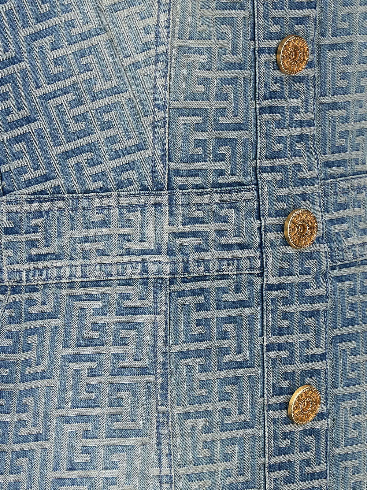 Balmain Monogram Denim Mini Dress Balmain