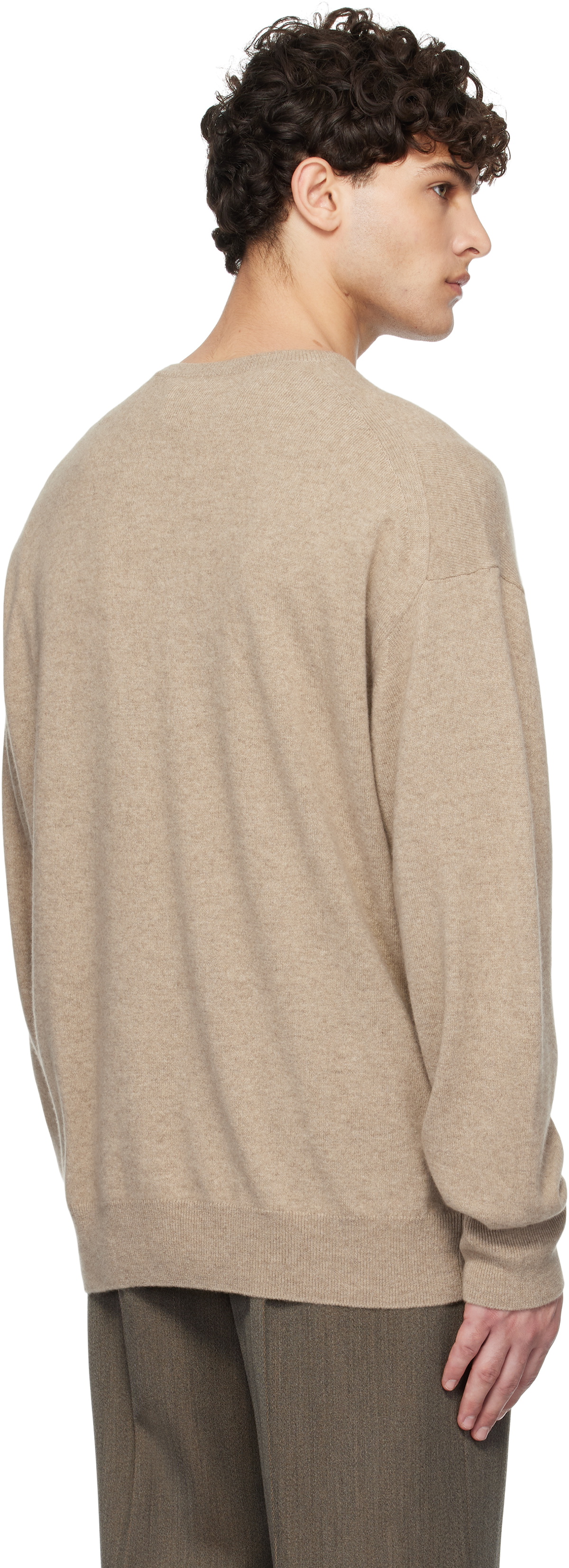 YLÈVE Beige Cashmere Henley YLÈVE