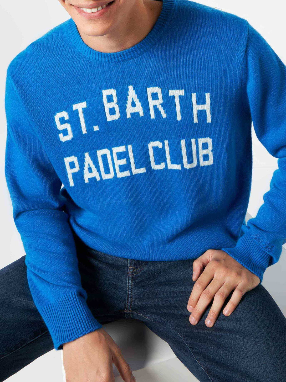 MC2 Saint Barth Man Sweater With St. Barth Padel Club Jacquard MC2 ...
