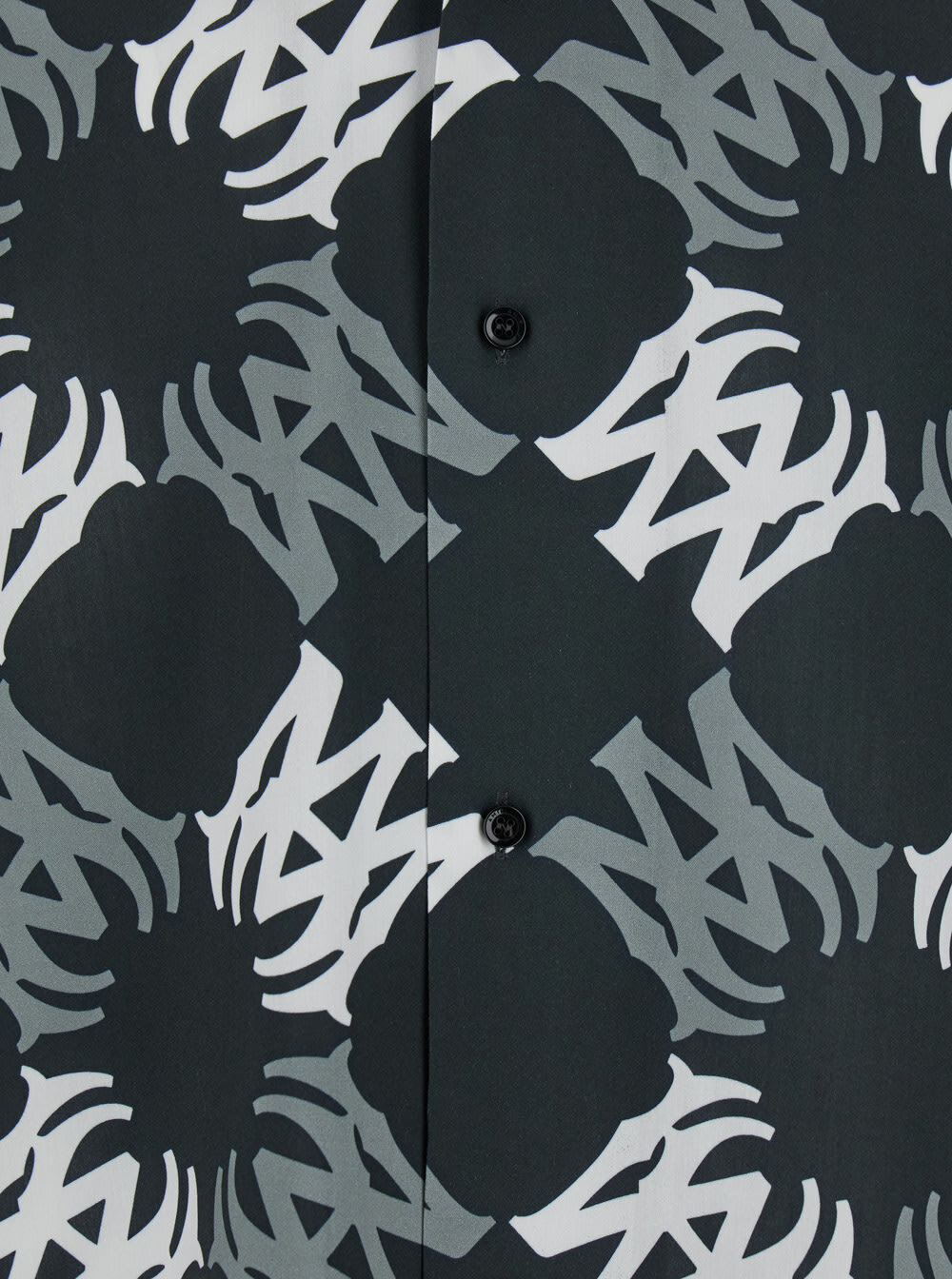 AMIRI Black Shirt Shirt With All-over Ma Quad Motif In Viscose Man Amiri