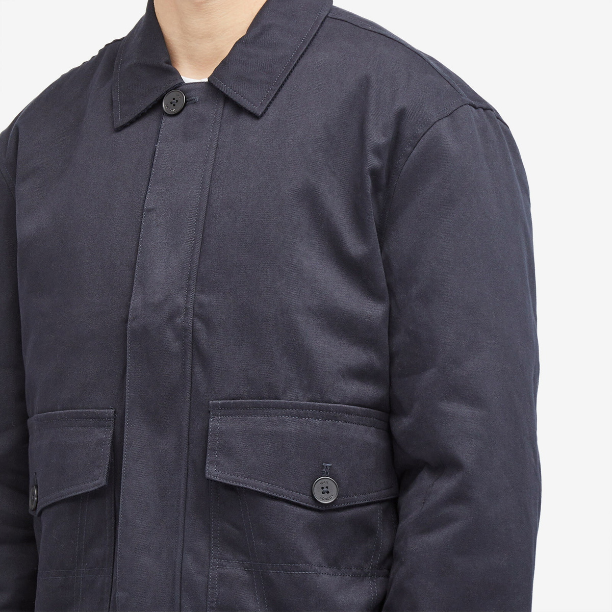 Wax London Men's Orkney Twill Jacket in Navy Wax London
