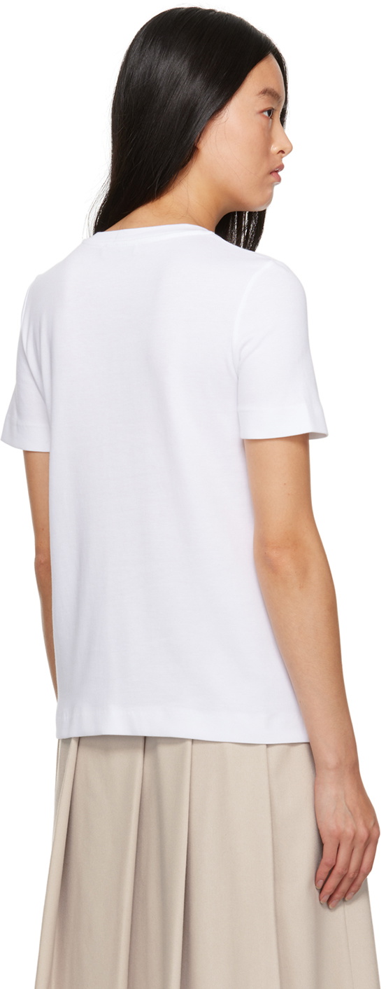 S Max Mara White Embroidered T-Shirt S Max Mara