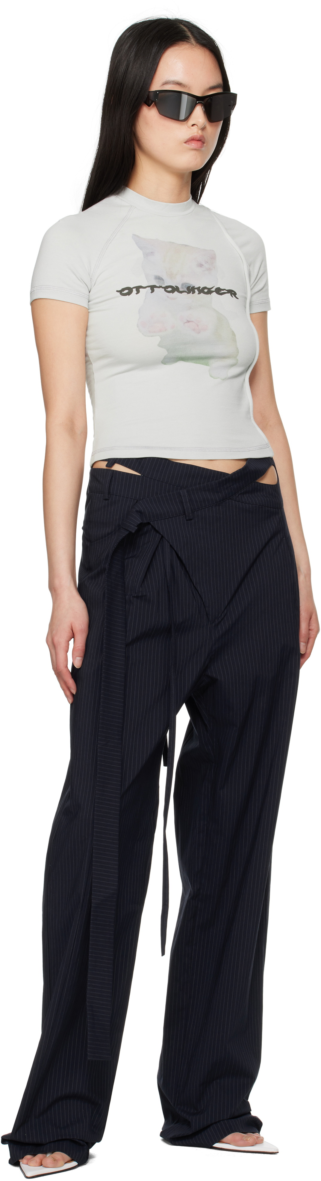 Ottolinger Navy Signature Wrap Suit Trousers Ottolinger