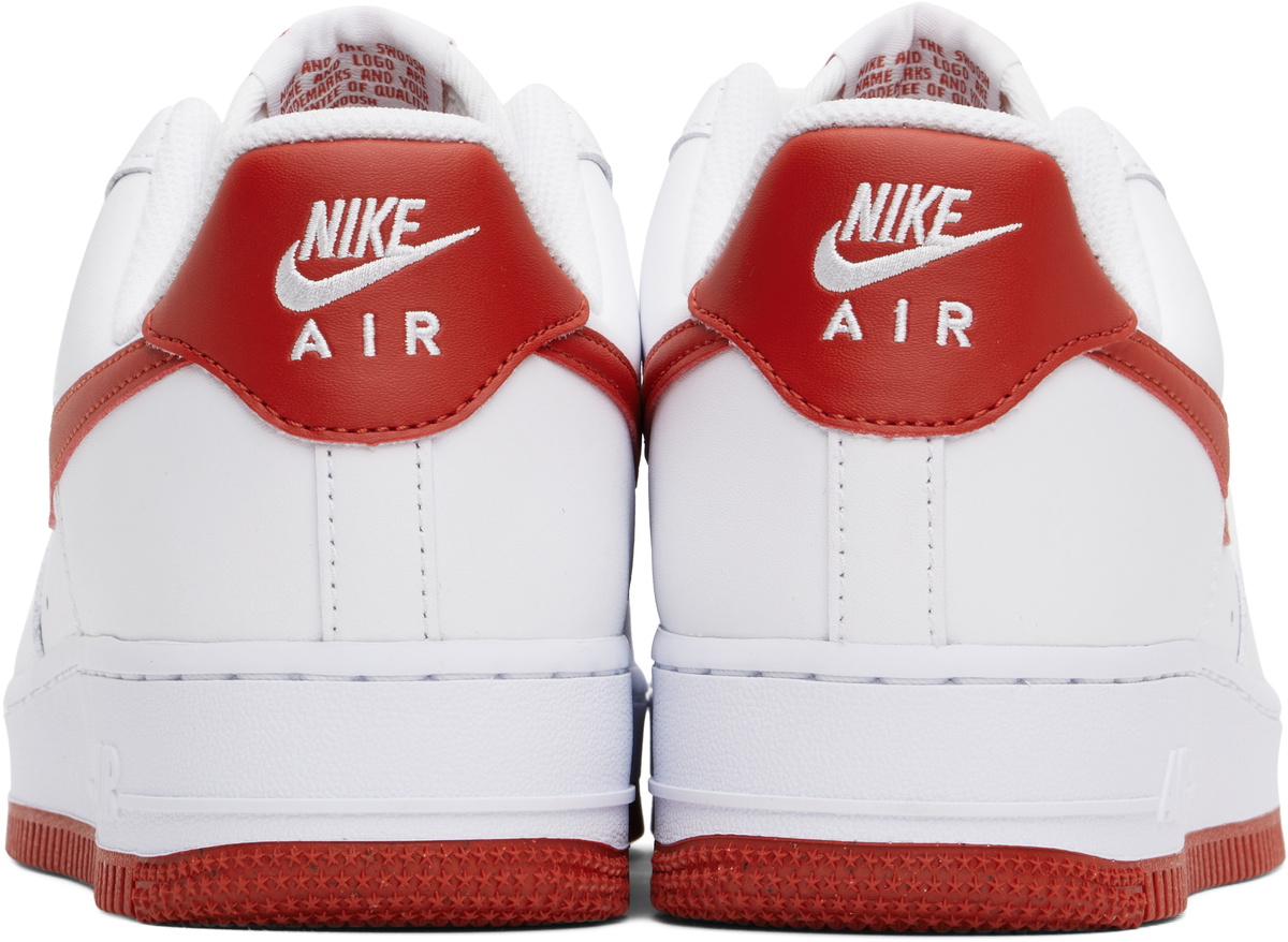 Nike White & Red Air Force 1 '07 Sneakers Nike