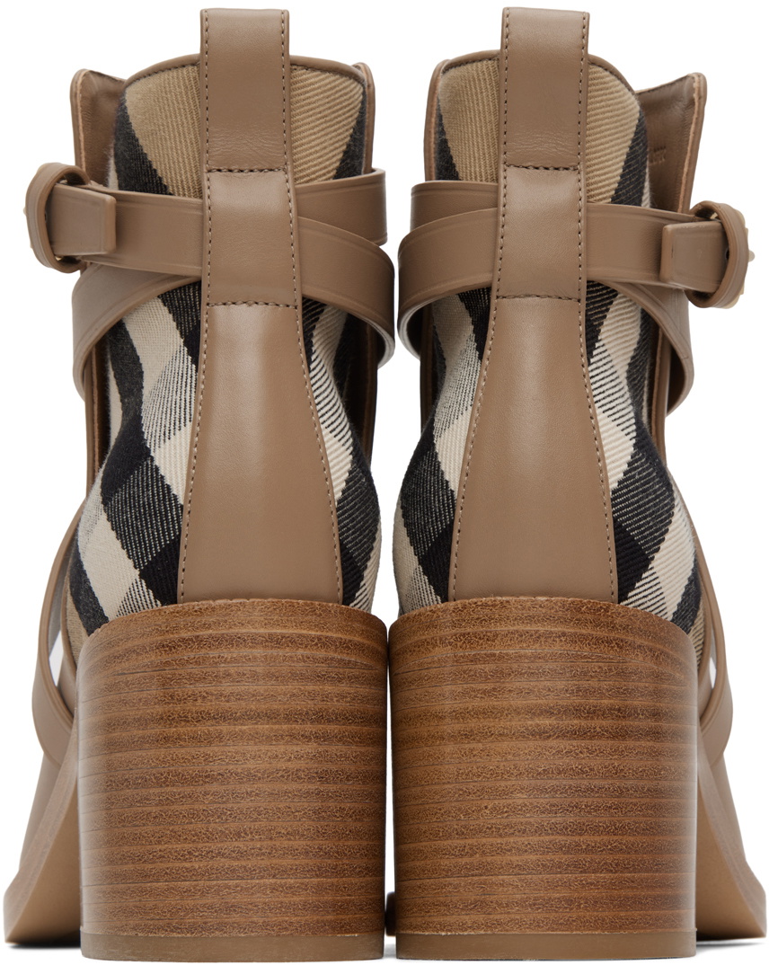 Burberry Tan Check Boots Burberry