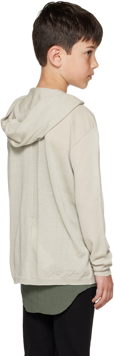 Rick Owens Kids Beige Lightweight Hoodie Rick Owens
