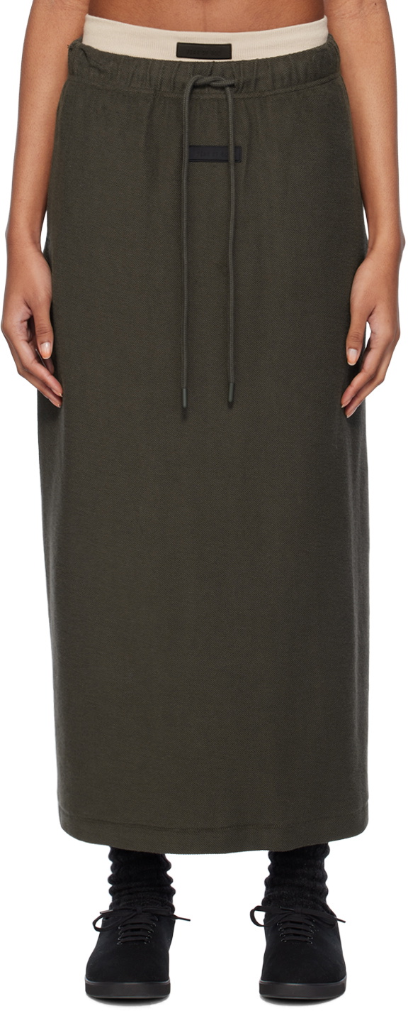 Fear of God ESSENTIALS Gray Drawstring Midi Skirt Fear Of God Essentials