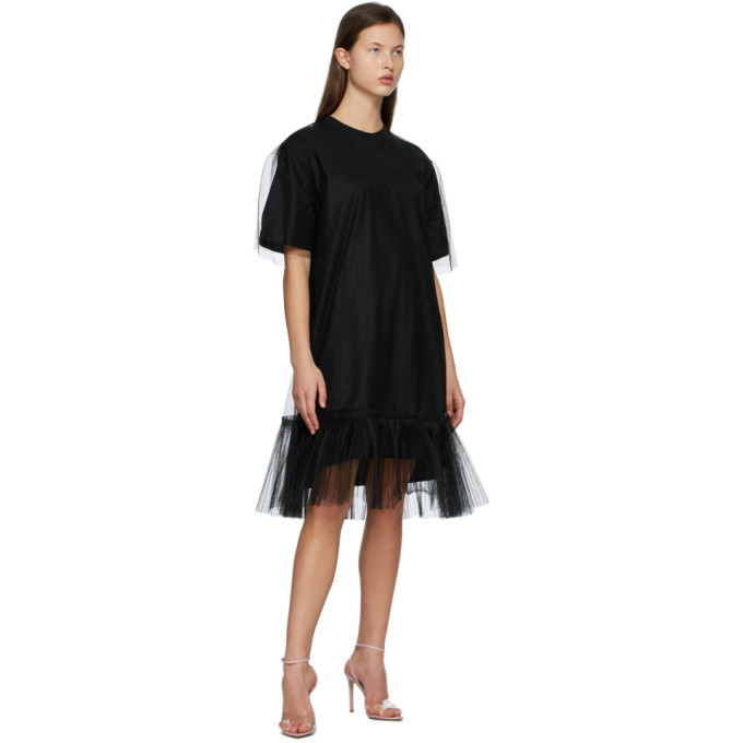 MSGM Black Tulle Overlay Dress MSGM