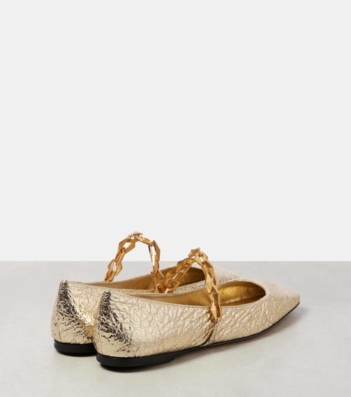 Jimmy Choo Diamond Tilda metallic leather ballet flats Jimmy Choo