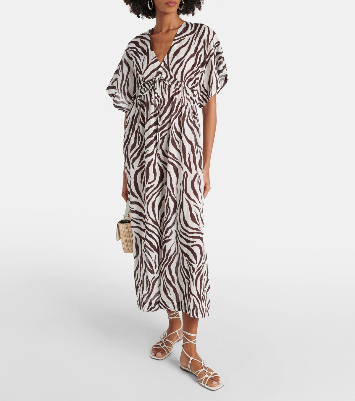 Max Mara Dorotea zebra-print cotton midi dress Max Mara