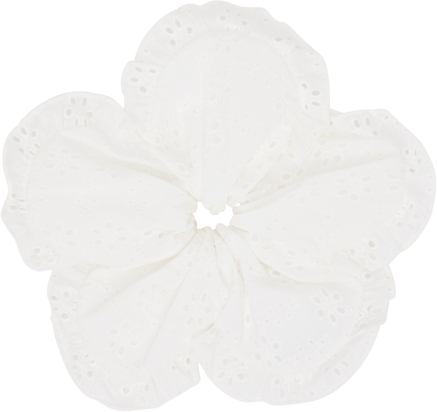 Sandy Liang White Flower Power Scrunchie Sandy Liang