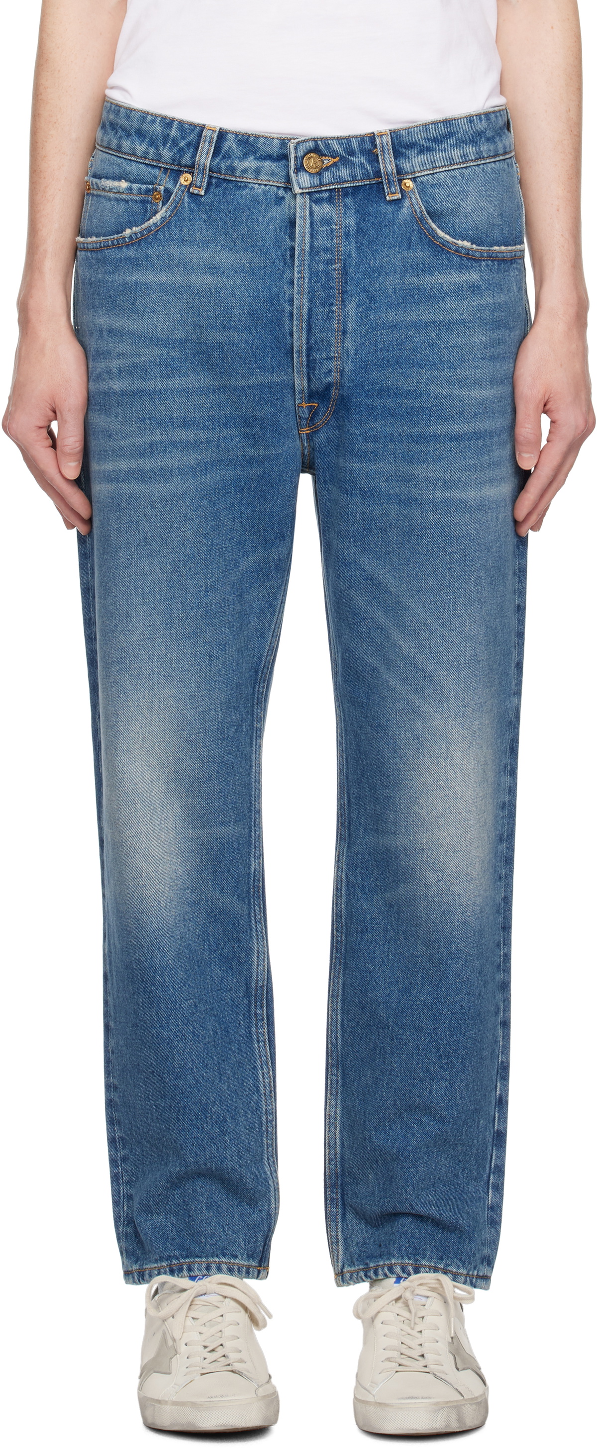 Golden Goose Blue Slim Fit Medium Wash Jeans Golden Goose Deluxe Brand