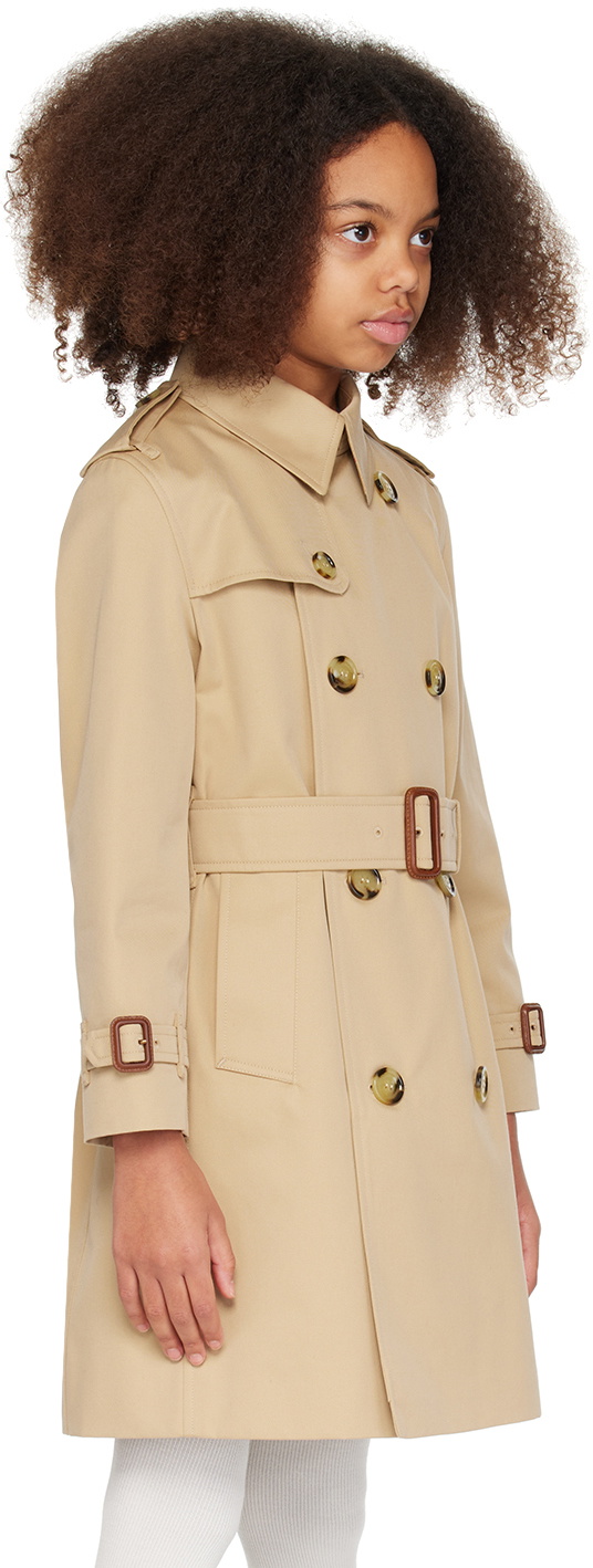 Burberry Kids Beige Belted Trench Coat Burberry