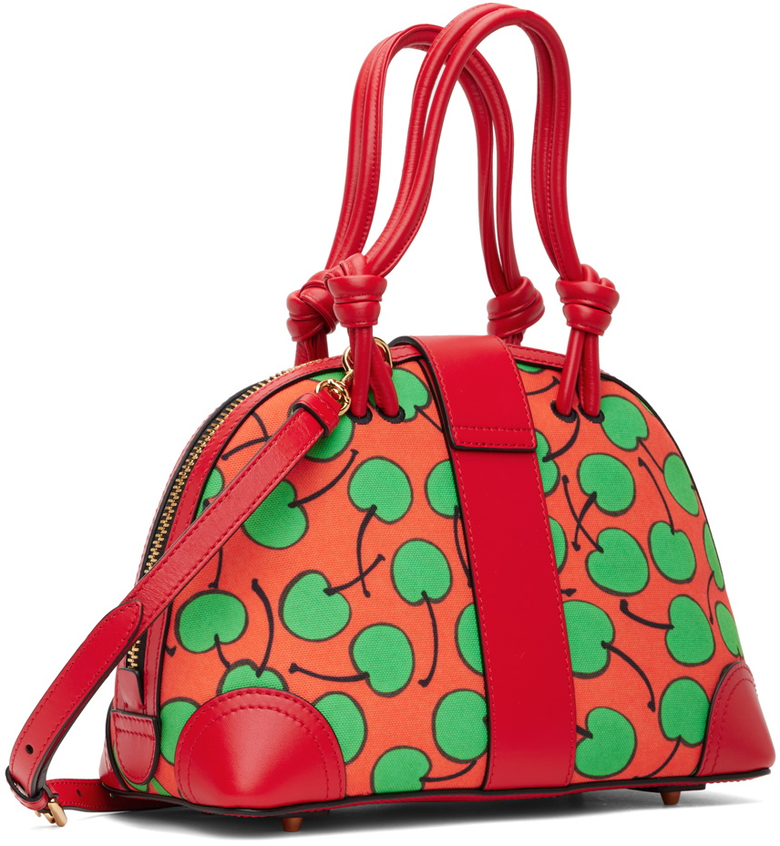 Moschino Red Cherry Print Top Handle Bag Moschino