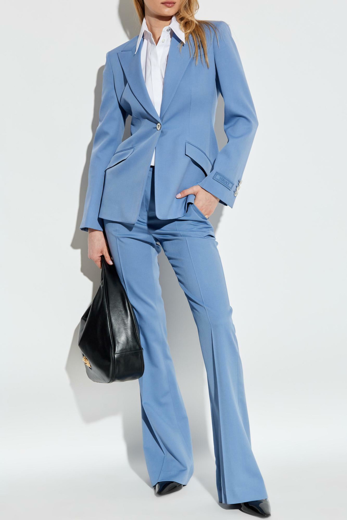 Versace Wool Blazer With Closed Lapels Versace