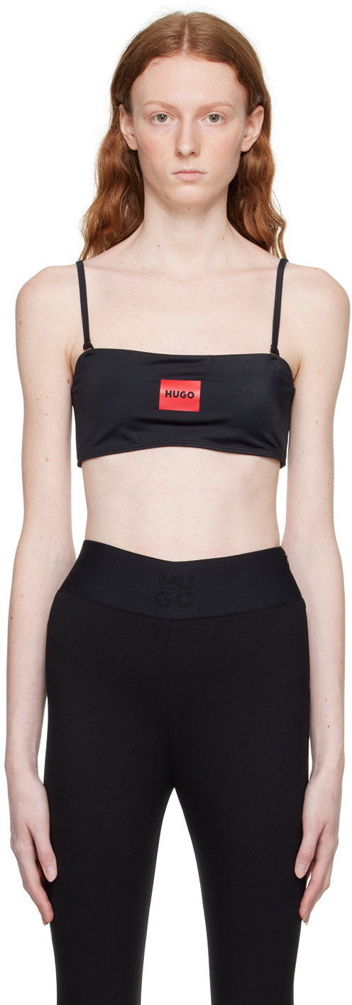 Hugo Black Padded Bikini Top Hugo Boss
