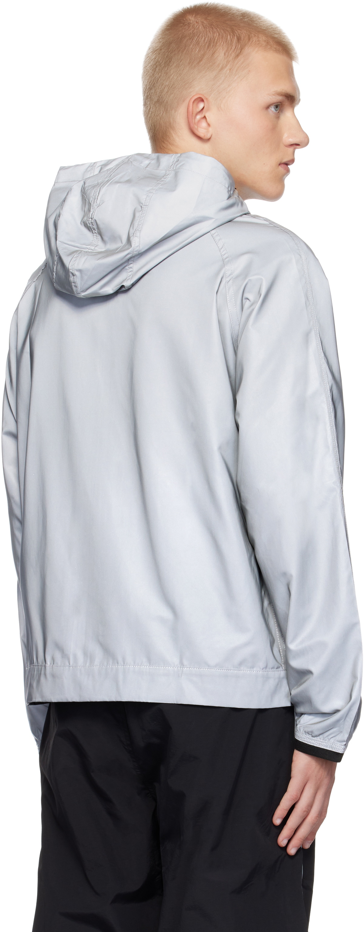 PLACES+FACES Gray Reflective Windbreaker Jacket PLACES+FACES