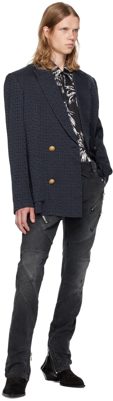 Balmain Black Palm Tree Shirt Balmain