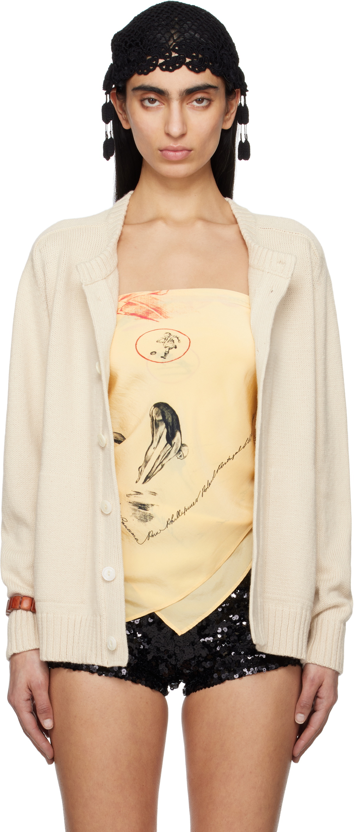 Bode Off-White Meringue Cardigan Bode