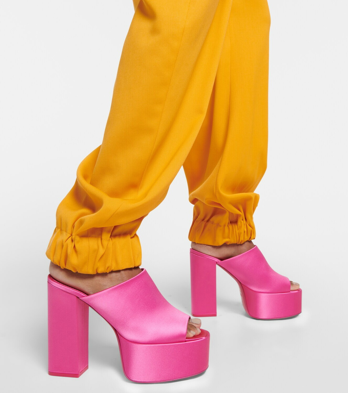 Paris Texas - Sasha satin platform mules Paris Texas