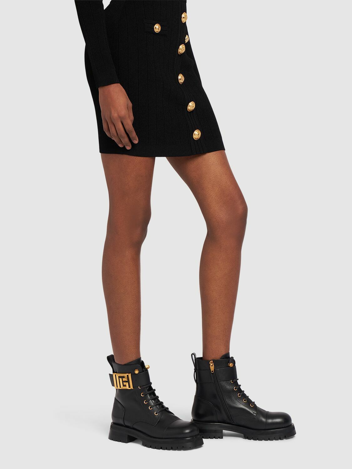 BALMAIN 40mm Ranger Leather Combat Boots Balmain