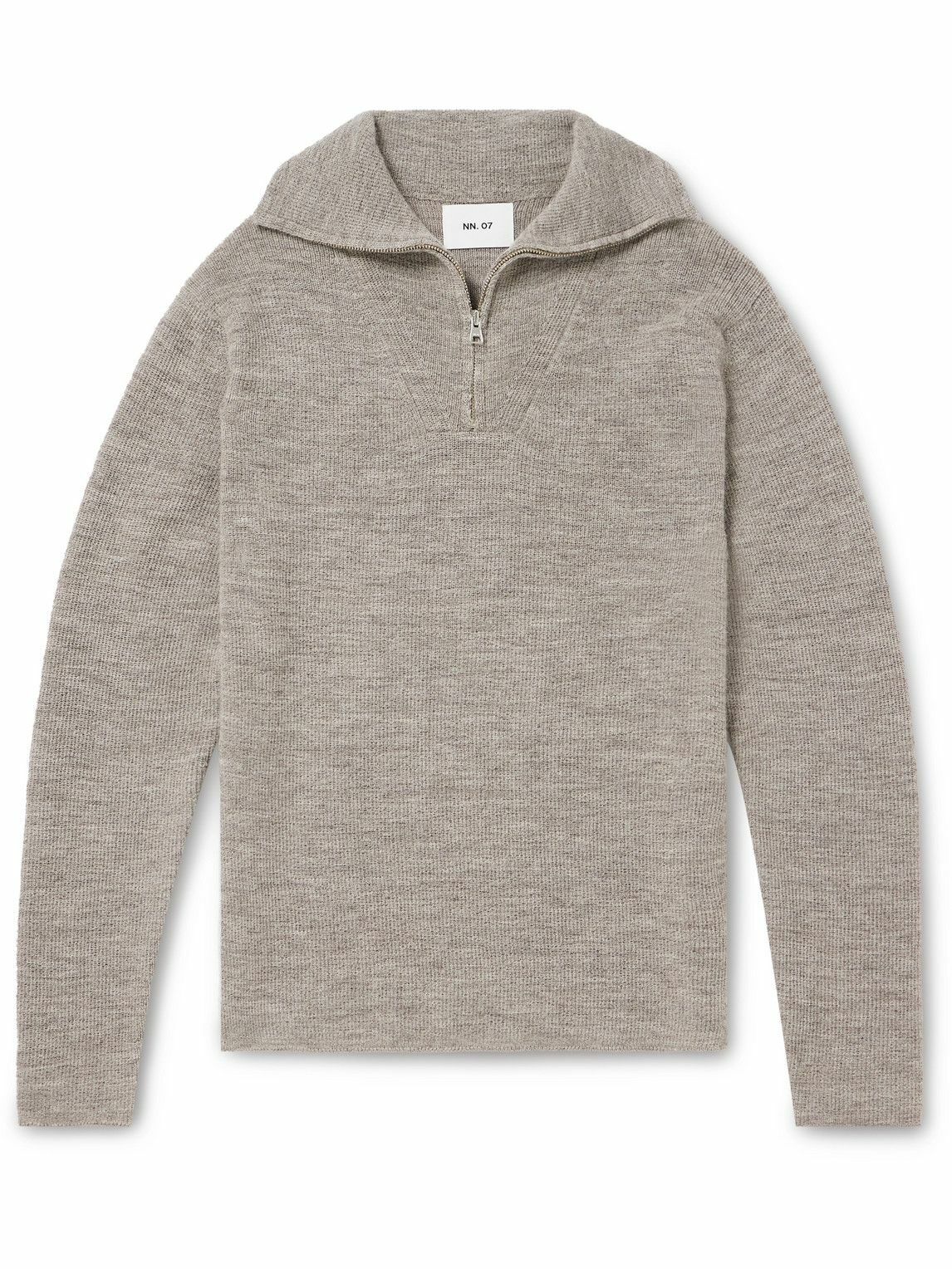 NN07 - Carl 6336 Half-Zip Ribbed Wool Sweater - Neutrals NN07
