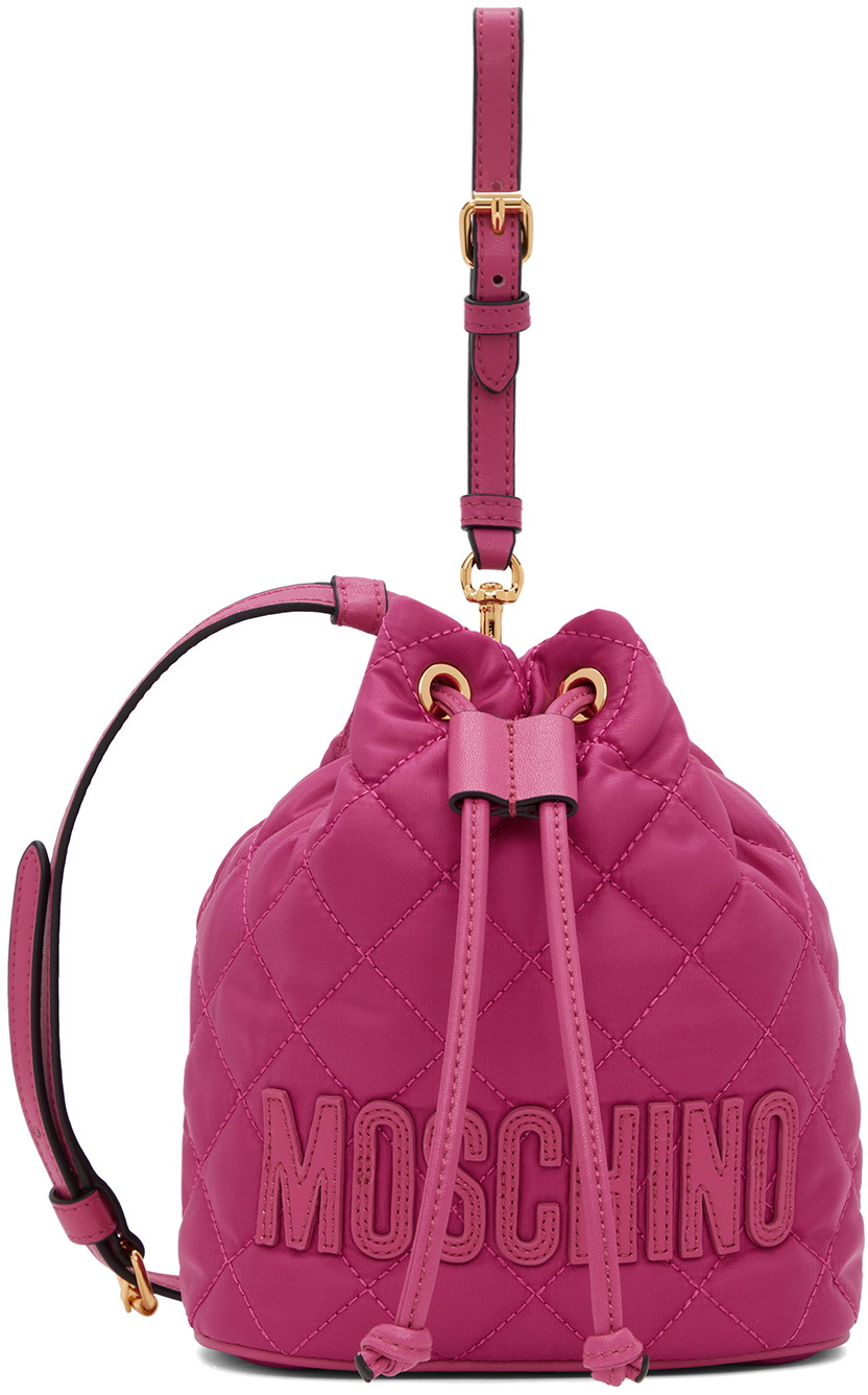 Moschino Pink Quilted Logo Pouch Moschino
