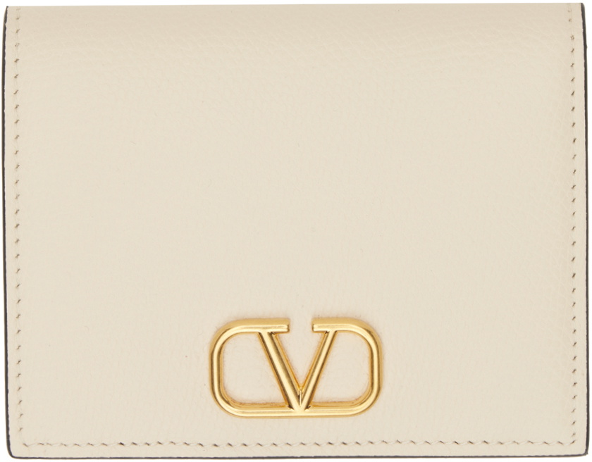 Valentino Garavani White VLogo Signature Compact Wallet Valentino Garavani