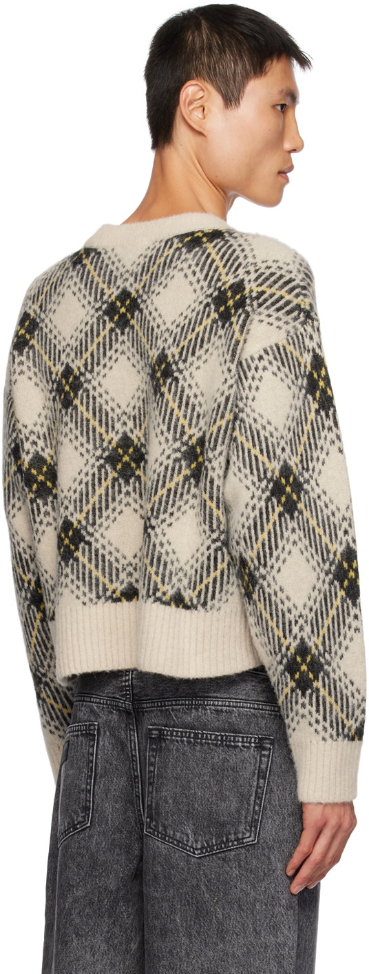 GANNI Beige Argyle Sweater GANNI