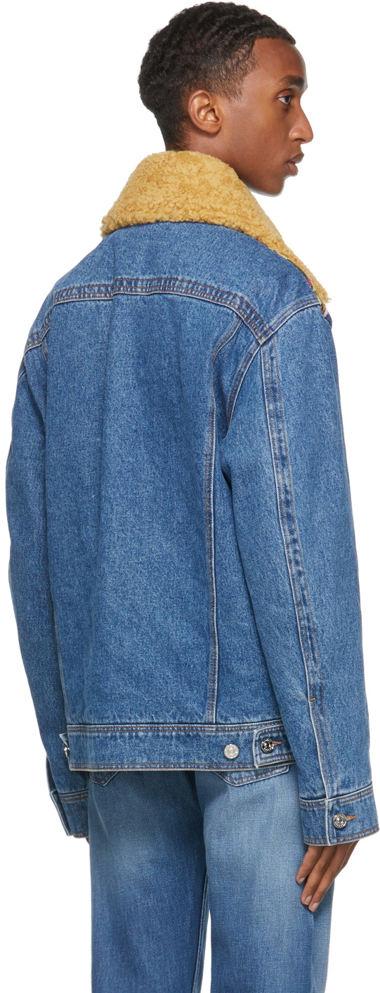 Versace Indigo Denim Logo Jacket Versace