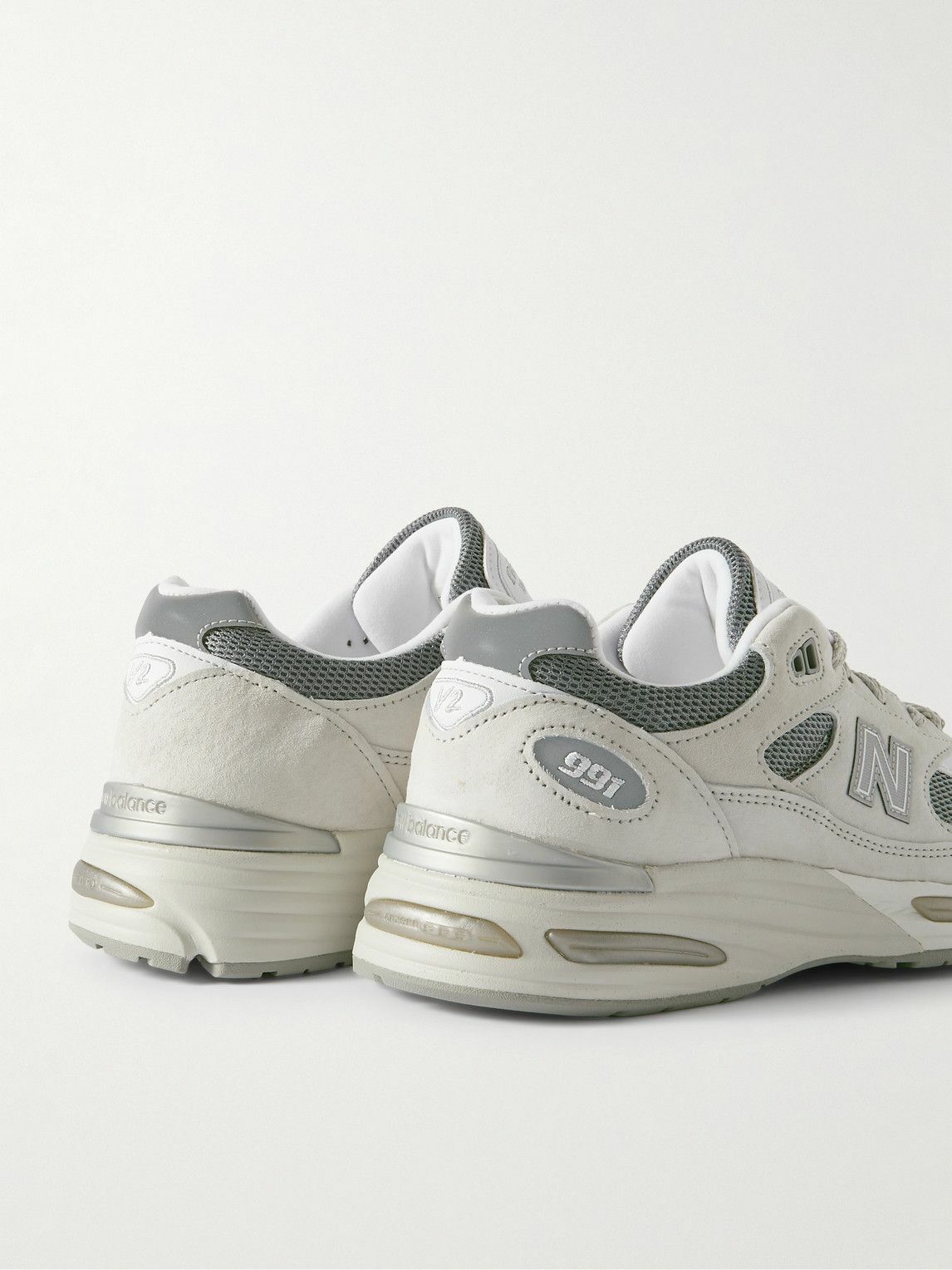 New Balance - Logo-Embroidered Mesh and Faux Leather-Trimmed Suede ...