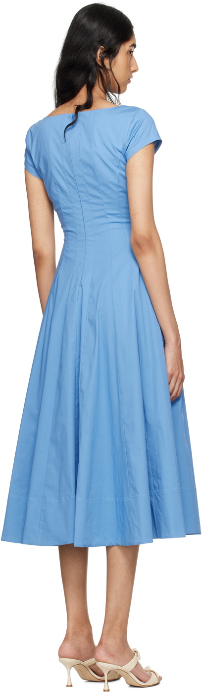 Staud Blue Wells Midi Dress Staud