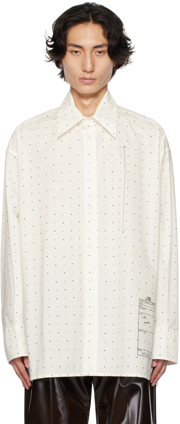 MM6 Maison Margiela White Printed Shirt MM6 Maison Margiela