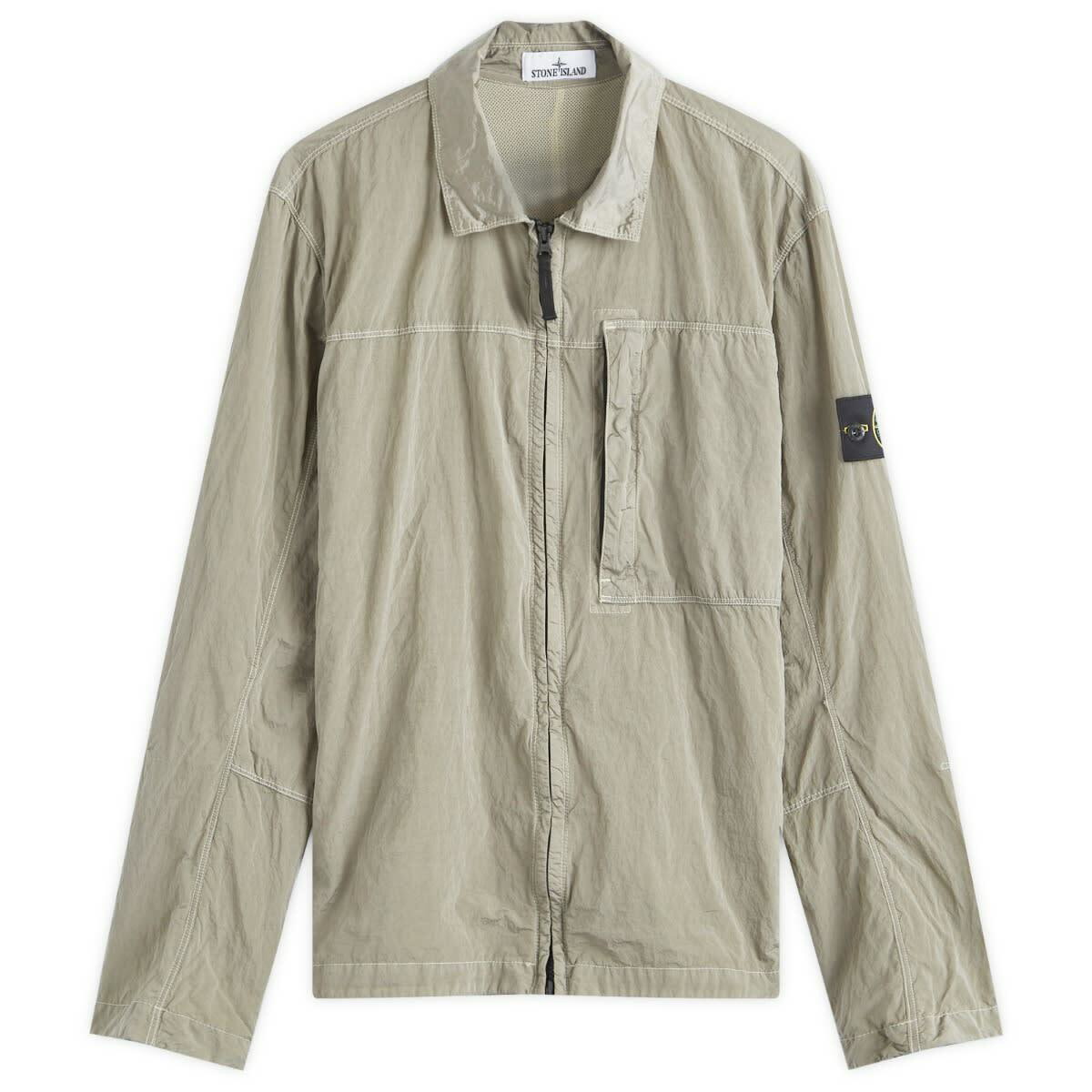 Stone Island Men's Nylon Metal Shirt Jacket in Plaster Stone Island