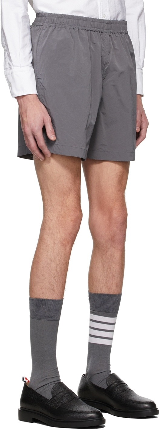 Thom Browne Grey Nylon High Density Tech Shorts Thom Browne