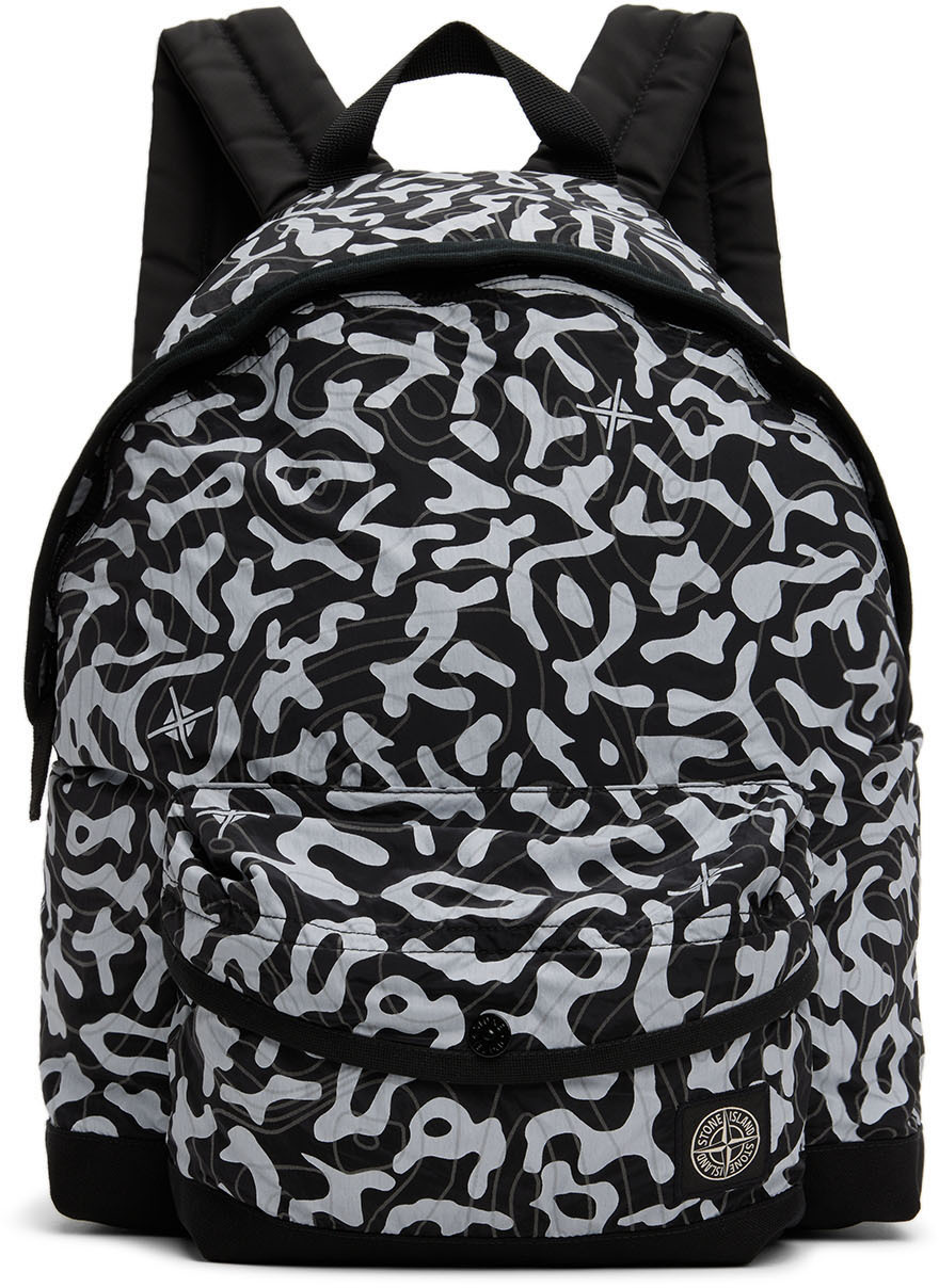Stone Island Junior Kids Black Reflective Backpack Stone Island Junior