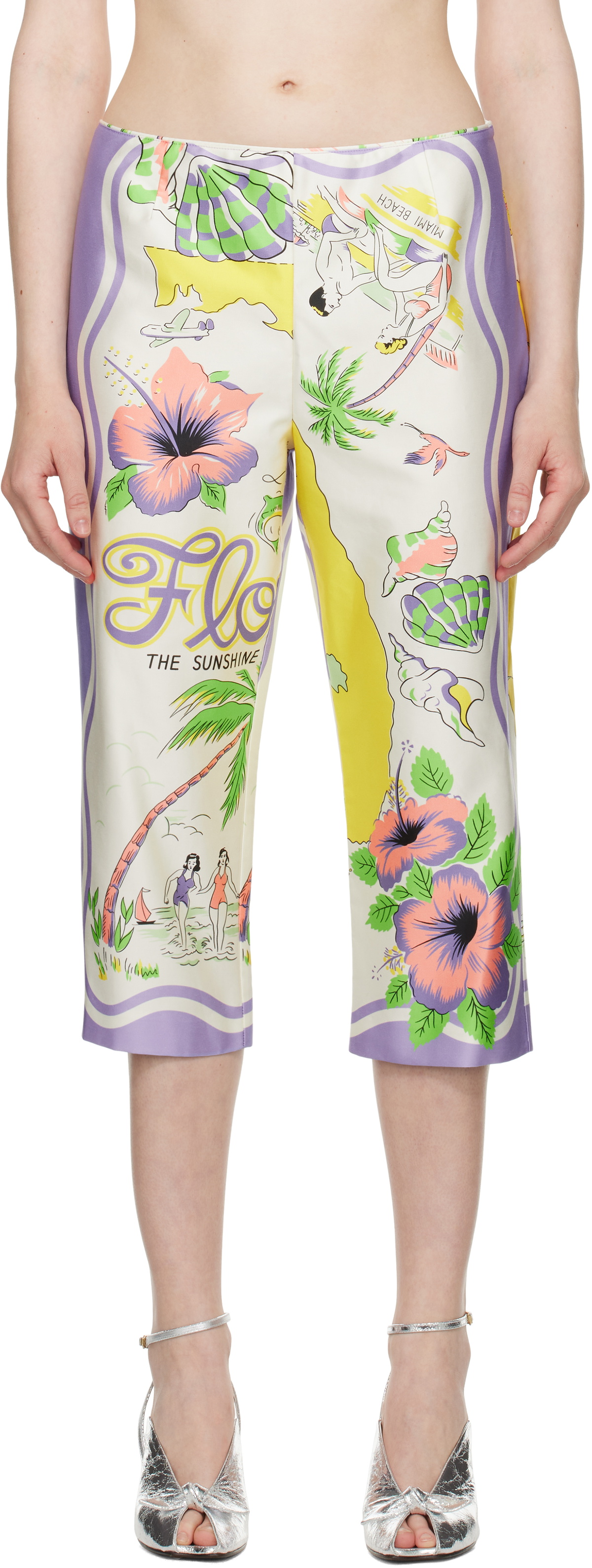 Anna Sui Multicolor Florida Capri Trousers Anna Sui