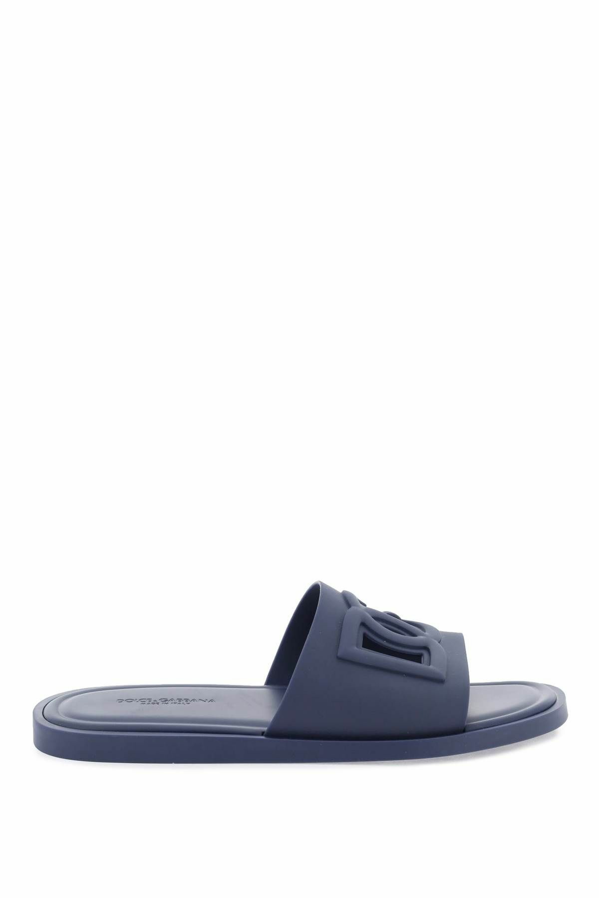 DOLCE & GABBANA dg rubber slides Blue Dolce & Gabbana