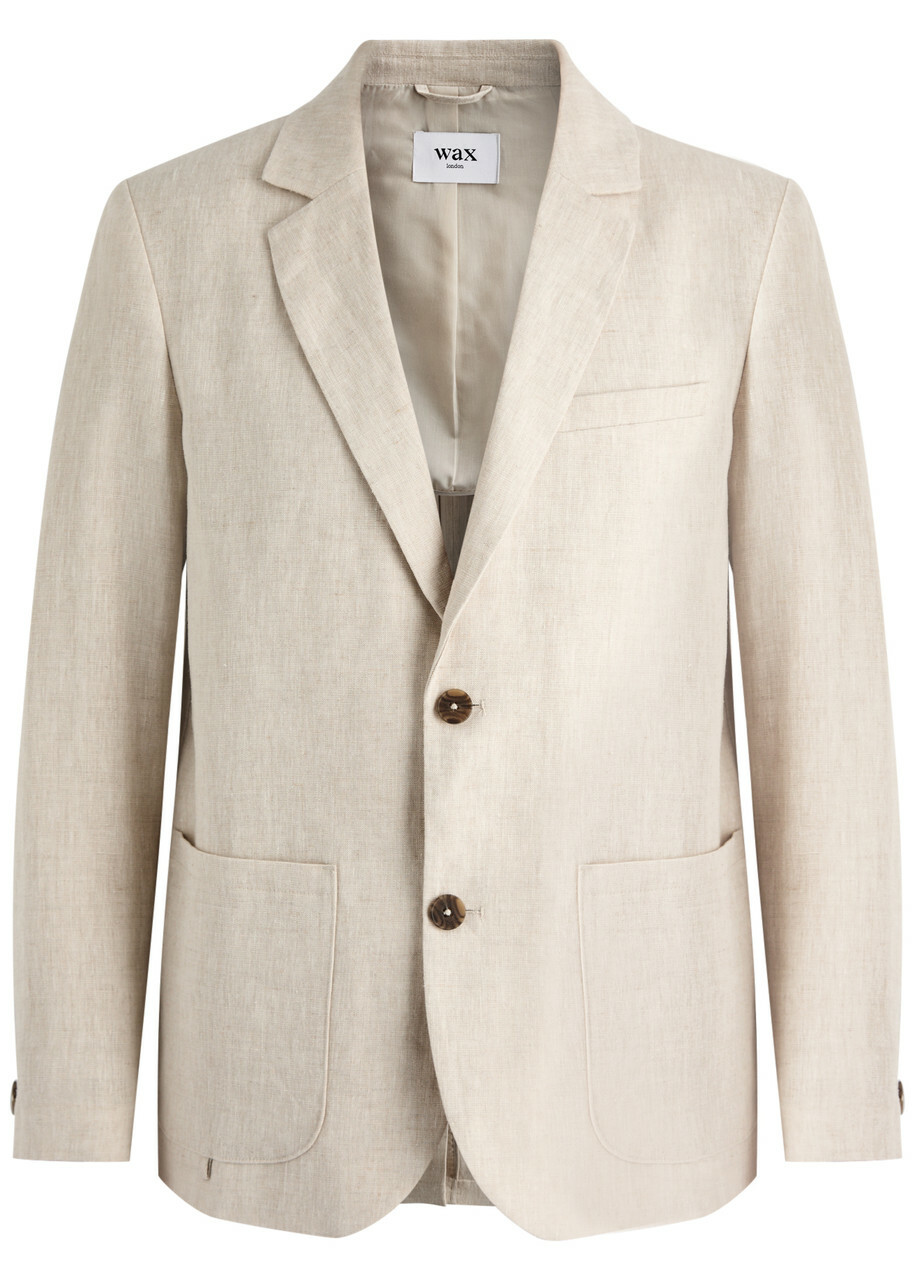 Wax London Fintry Single-breasted Linen Blazer Ecru Wax London