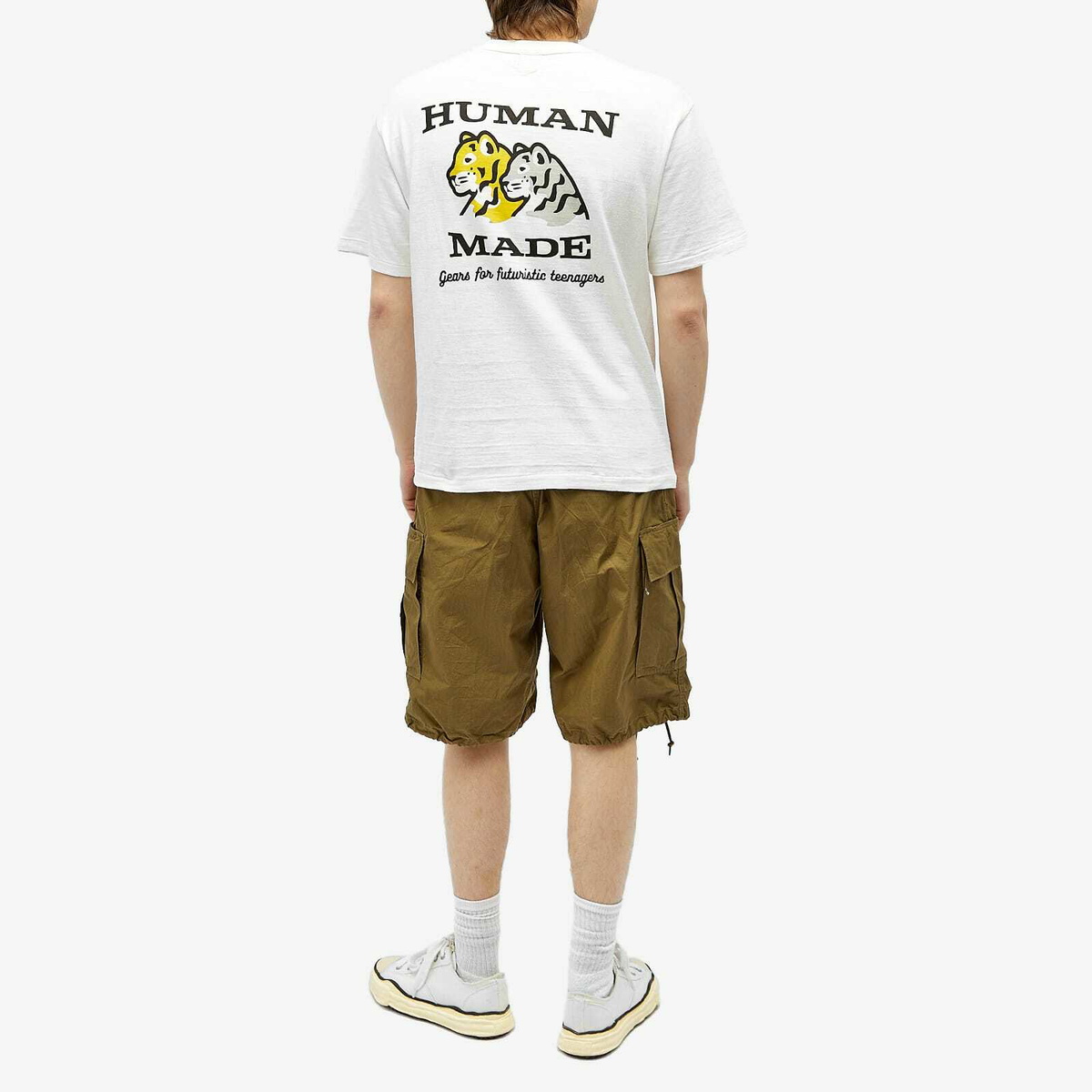 Human Made Men's Tiger Pocket T-Shirt in White Human Made