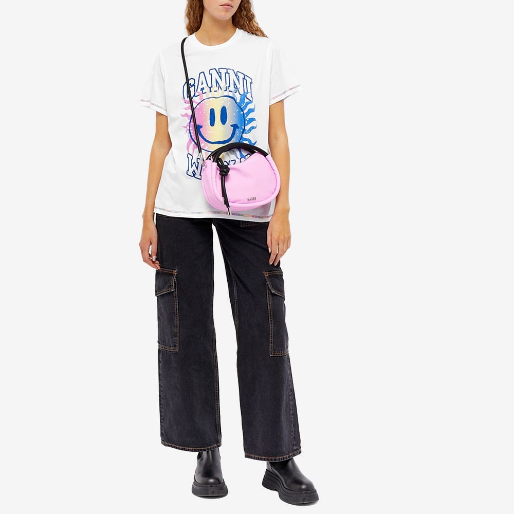 GANNI Women's Basic Jersey Smiley Relaxed T-Shirt in Bright White GANNI