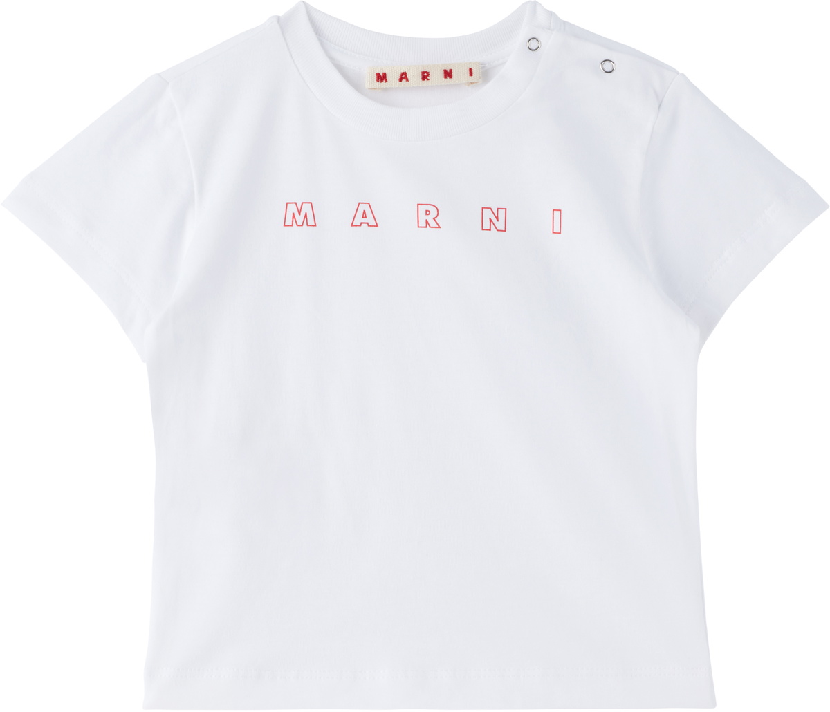 Marni Baby White Crewneck T-shirt Marni