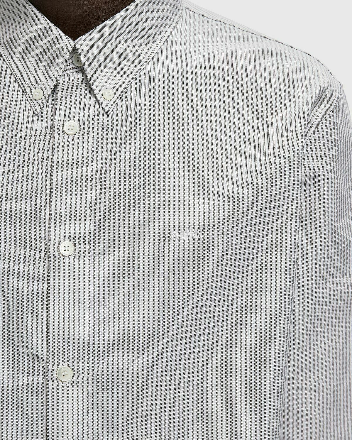 A.P.C. OXFORD RAYE BIOLOGIQUELOGIQUE White Mens Longsleefe A.P.C.